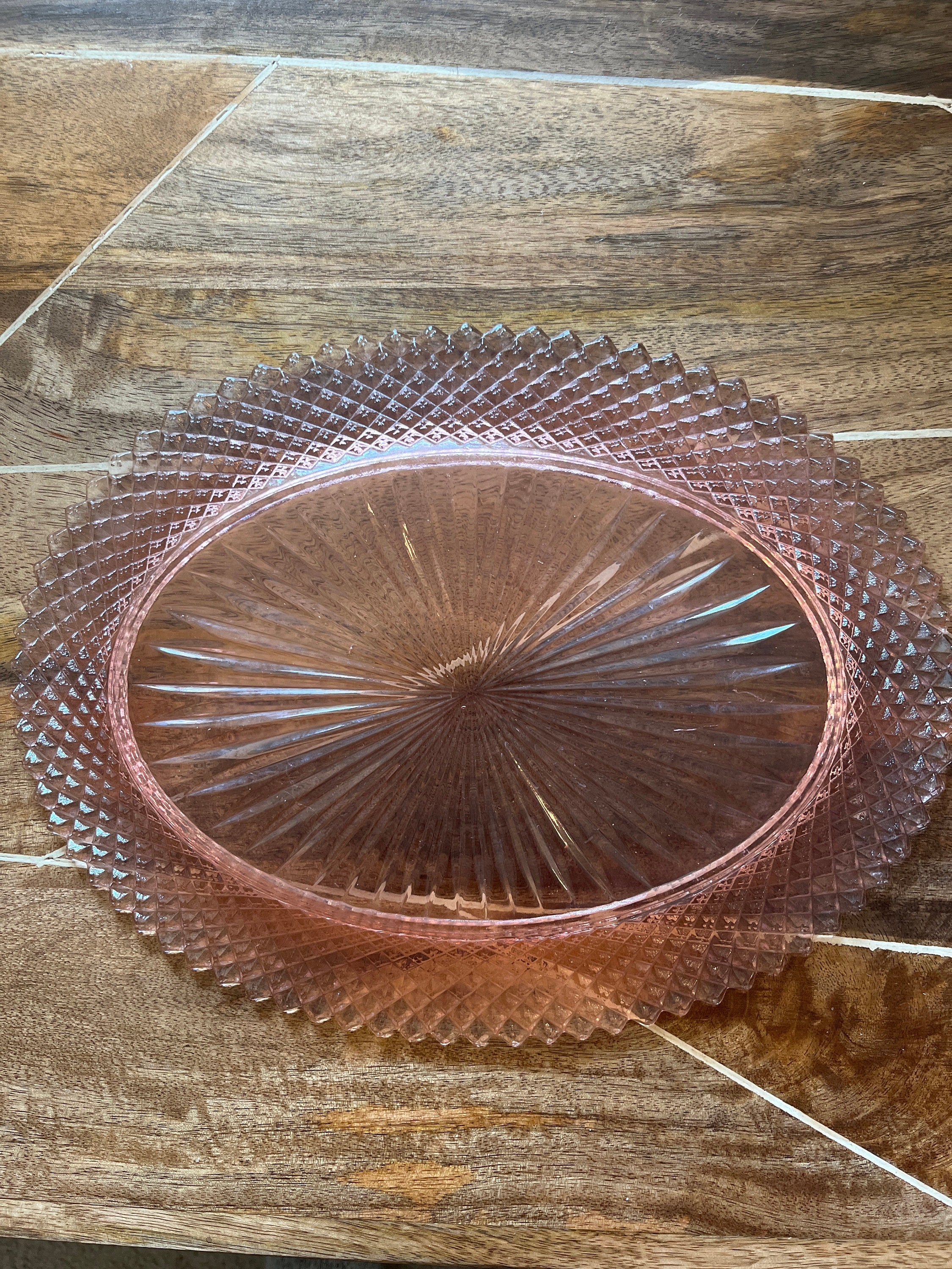 Pink Depression Glass Tray - Etsy