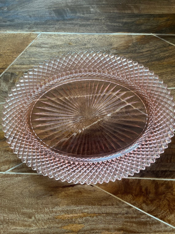 Pink Depression Glass Tray - Etsy