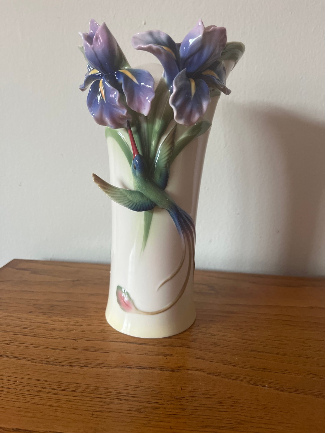 Franz Collection Iris and Hummingbird Vase With Box - Etsy