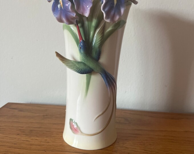 Franz Collection Iris and Hummingbird Vase With Box - Etsy