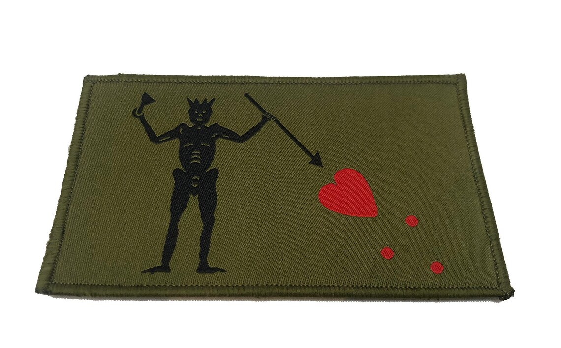 Large 5 X 3 Blackbeard Pirate Flag Patch GREEN - Etsy UK