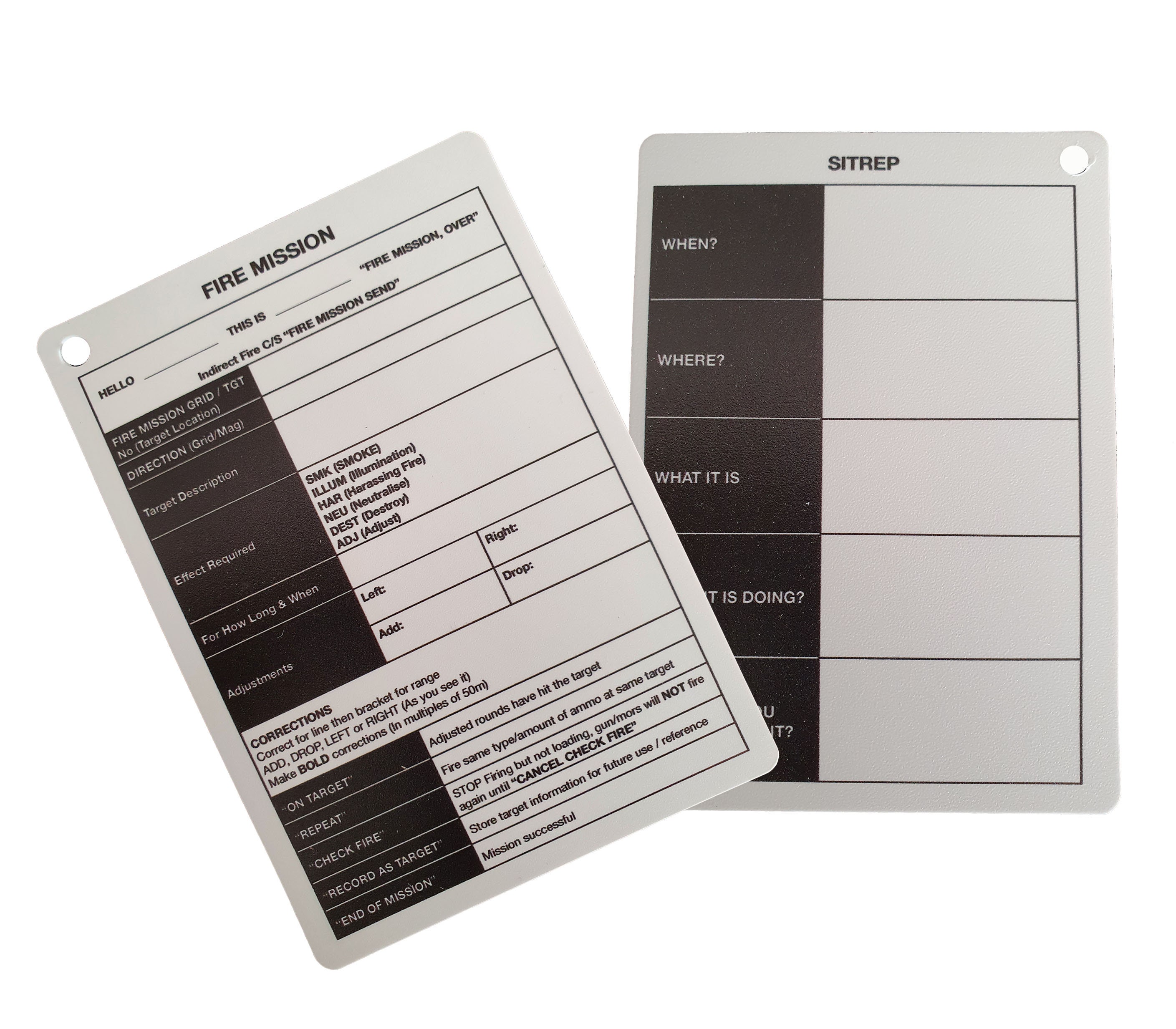 A6 Printed Fire Mission / Sitrep Plastic Battle Slate Card - Etsy