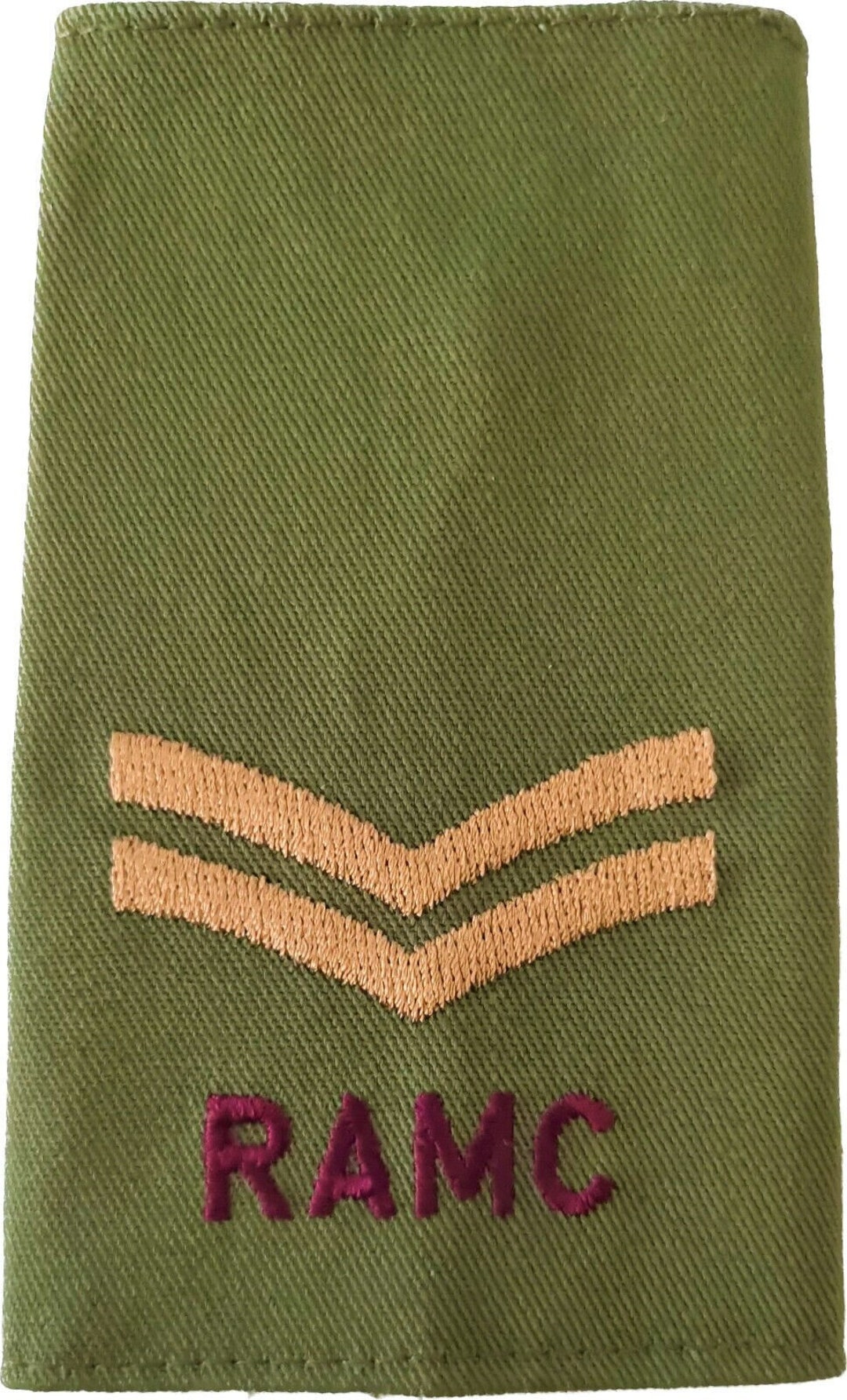 Royal Army Medical Corps RAMC Bronze on Olive Green Corporal Cpl Rank ...
