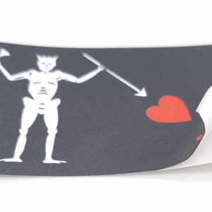 Blackbeard Pirate Flag Sticker / Vinyl / Decal Black 75mm X 50mm - Etsy