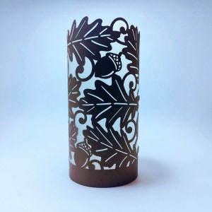 SVG File Paper Lantern Template Oak Leaves Acorn 3D Thanksgiving Dinner ...