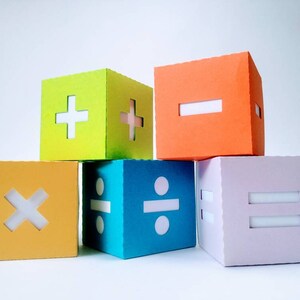 3D SVG Cube Math Signs Cut Files Cricut Templates Decor Home Classroom ...