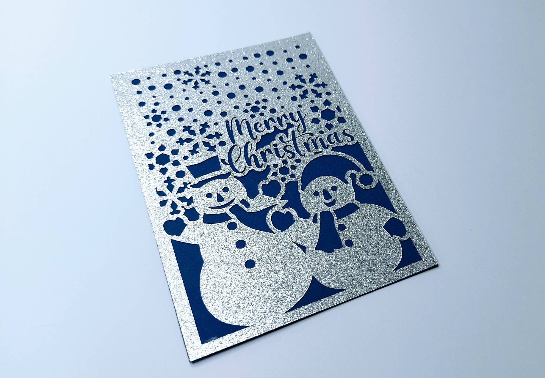 SVG Easy Christmas Card Cricut Snowman Snow Snowflakes Laser | Etsy
