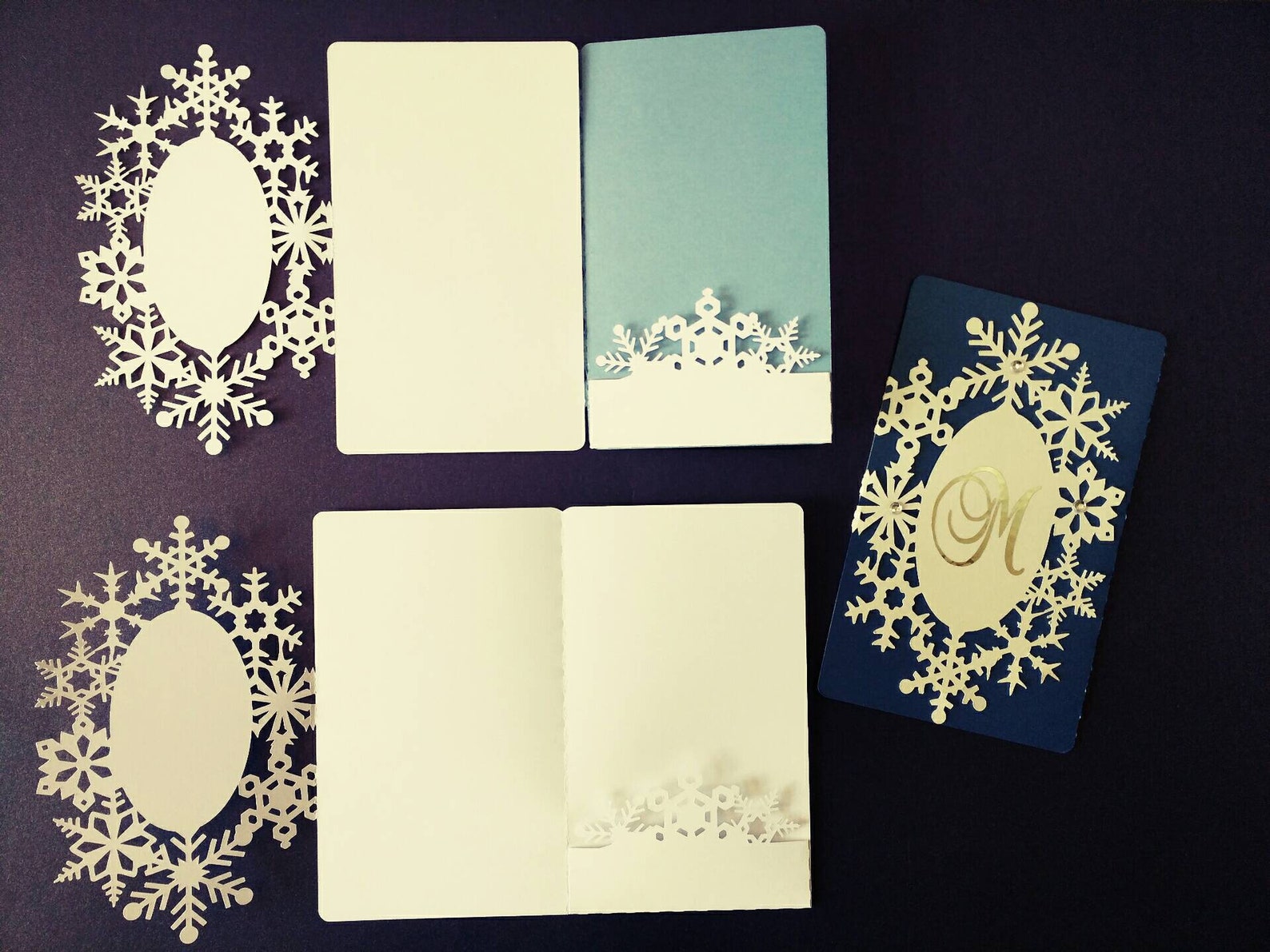 SVG TEMPLATE Tri Fold Pocket Snowflake Invitation Envelope Card Frozen ...