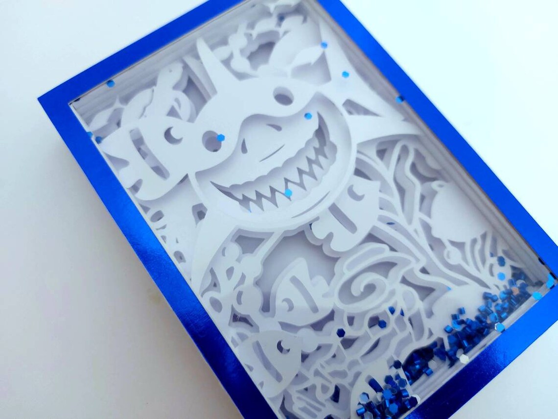 Shark Shadow Box Lightbox Template Cricut SVG Cut Files 5x7 | Etsy