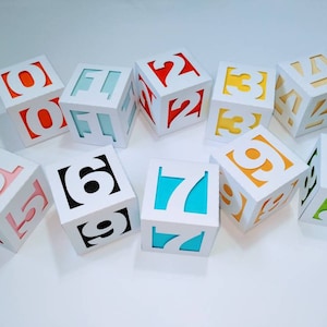 3D SVG Cube Numbers Cut Files Cricut Templates Baby Shower Birthday ...