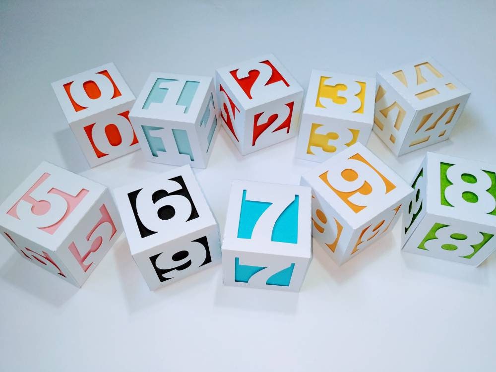 3D SVG Cube Numbers Cut Files Cricut Templates Baby Shower | Etsy UK