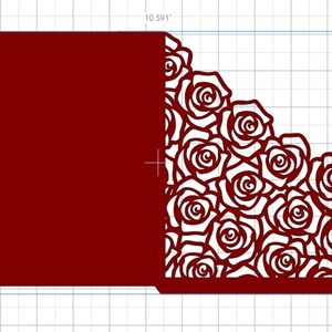 SVG Laser Cut Wedding Invitation Cesia Roses Cricut Envelope Card Cut ...