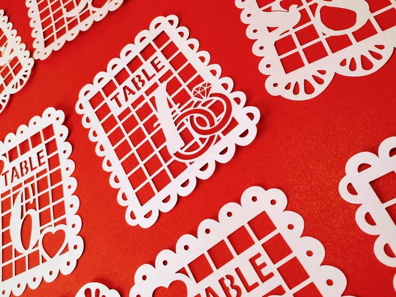 12 SVG Table Numbers Template Centerpieces Papel Picado | Etsy