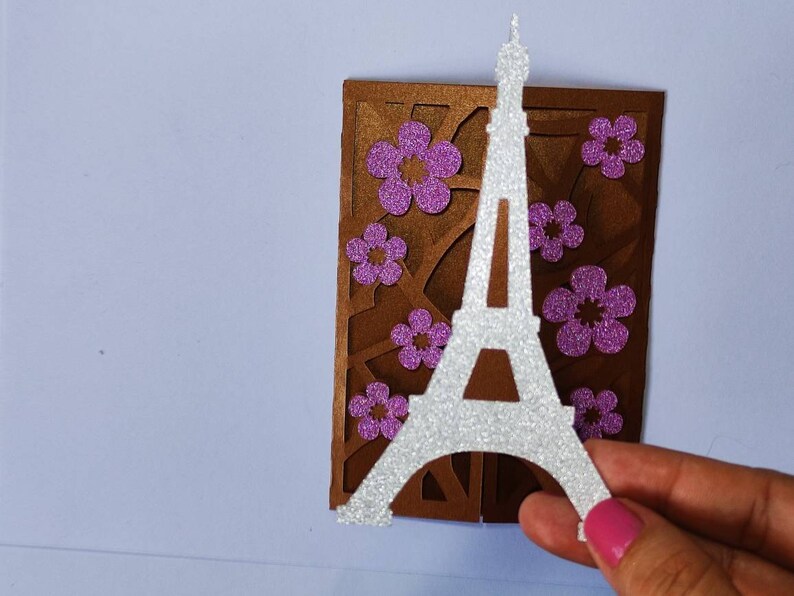 Eiffel Tower Spring Wedding Invitation SVG Template Gate Fold | Etsy