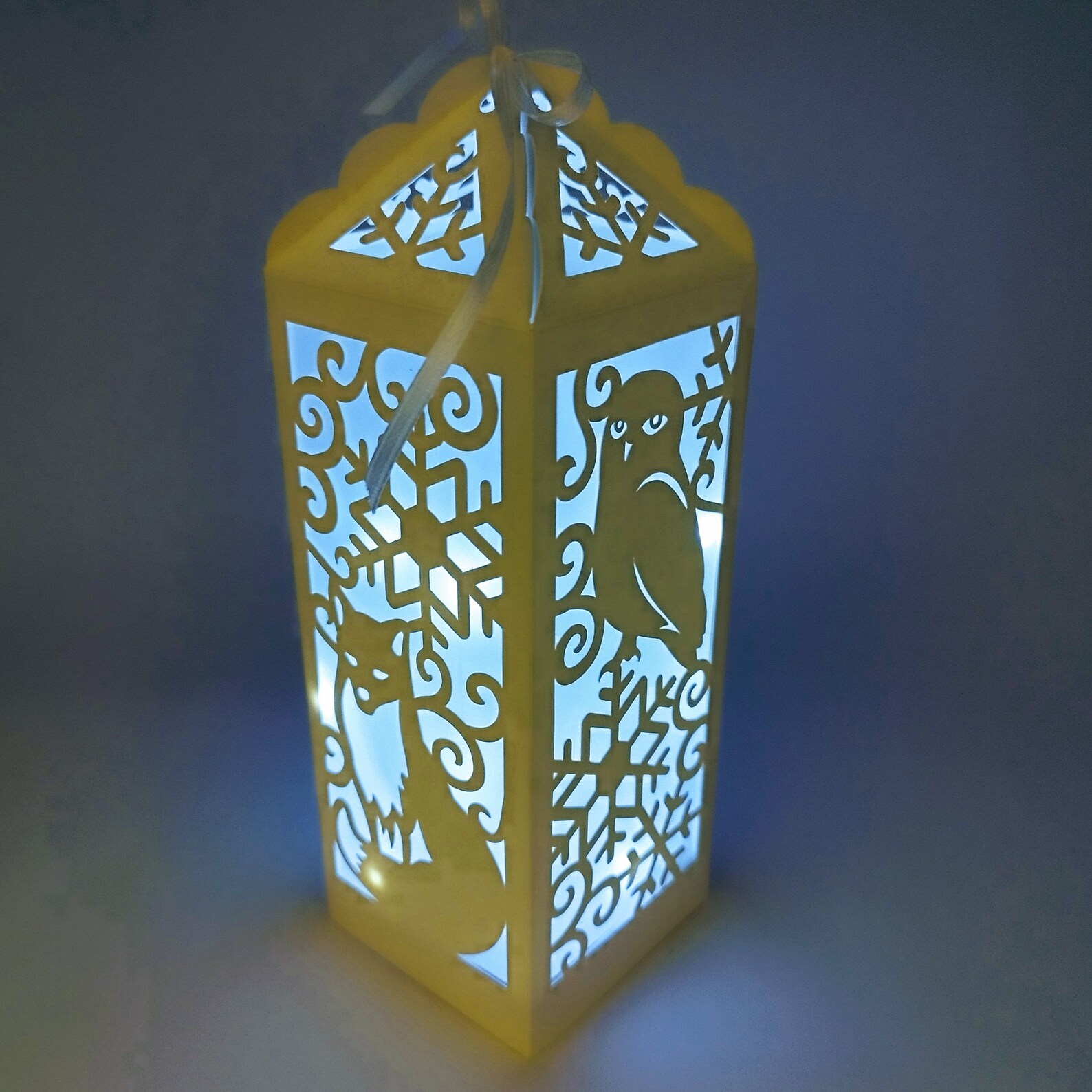 Paper Lantern 3D SVG Cut File Template Woodland Winter Animals ...