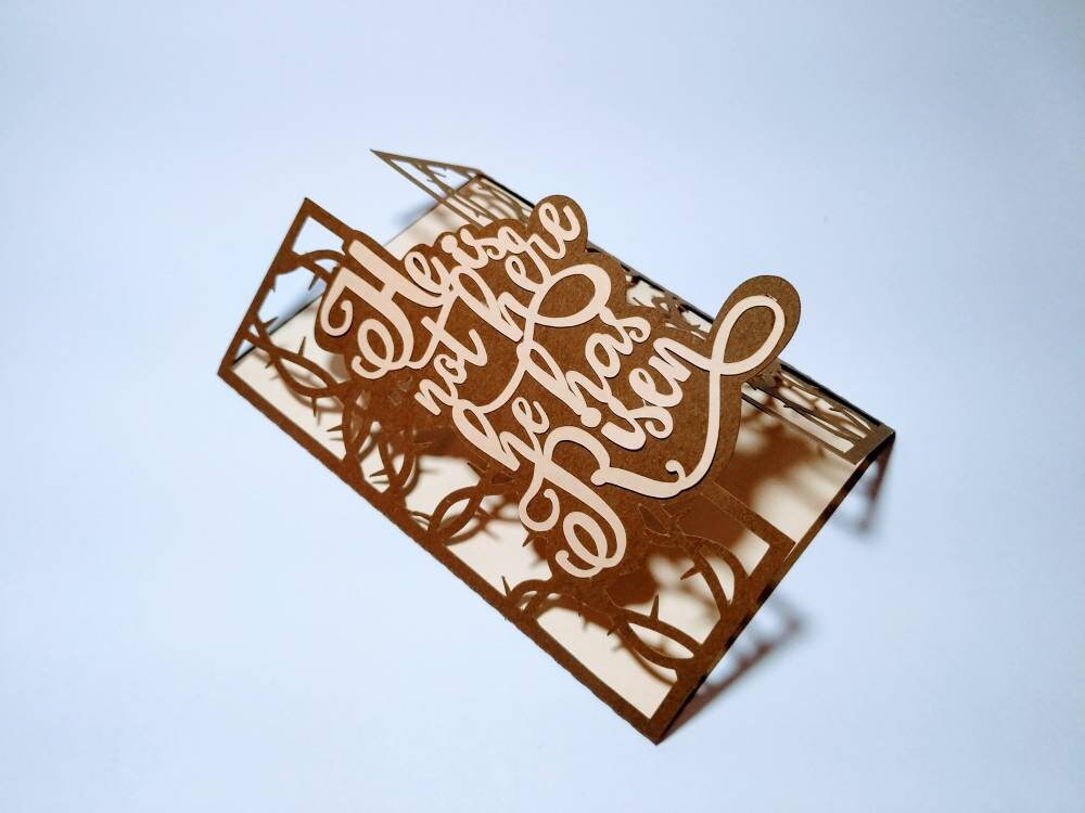 Easter Gate Fold Card SVG Template, He Has Risen Cricut Silhouette ...
