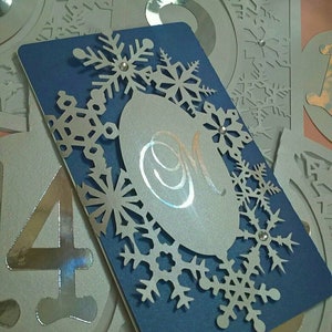 SVG TEMPLATE Tri Fold Pocket Snowflake Invitation Envelope Card Frozen ...