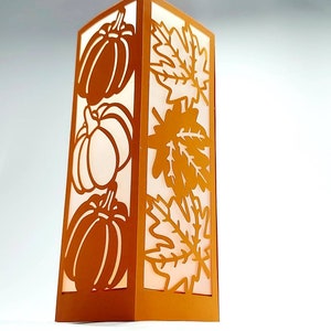 Fall SVG Lantern Template 3D Thanksgiving Dinner Decor Autumn Leaves ...