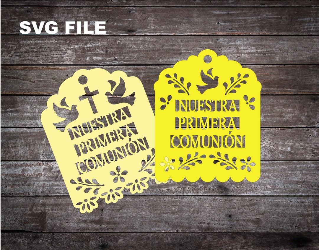 SVG Cut Files Template Cricut Joy Tag Nuestra Primera Comunion Baptism ...