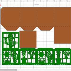 2 SVG TEMPLATES Papel Picado Cactus Box Desert Theme Party Cricut Laser ...