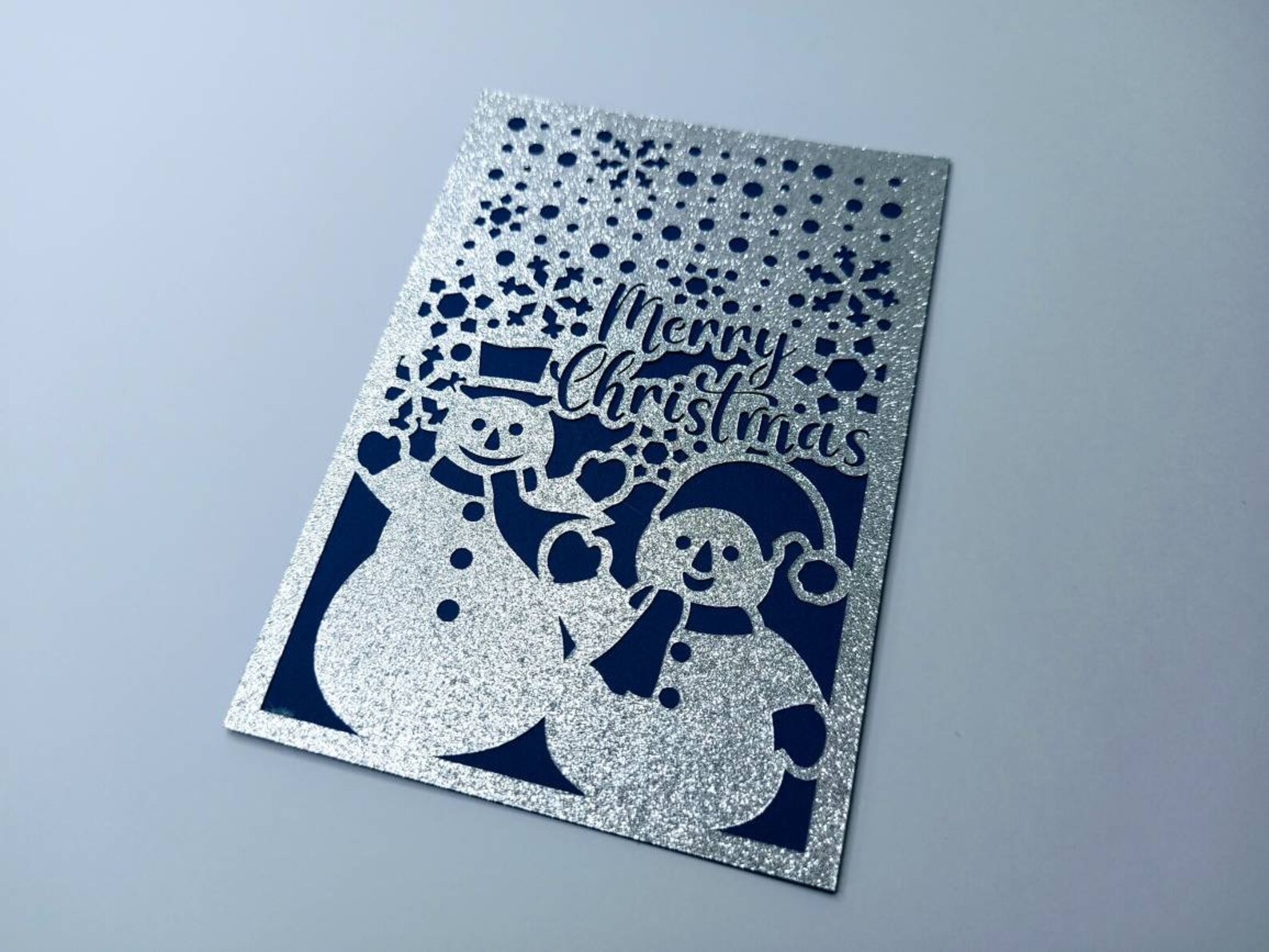 SVG Easy Christmas Card Cricut Snowman Snow Snowflakes Laser | Etsy