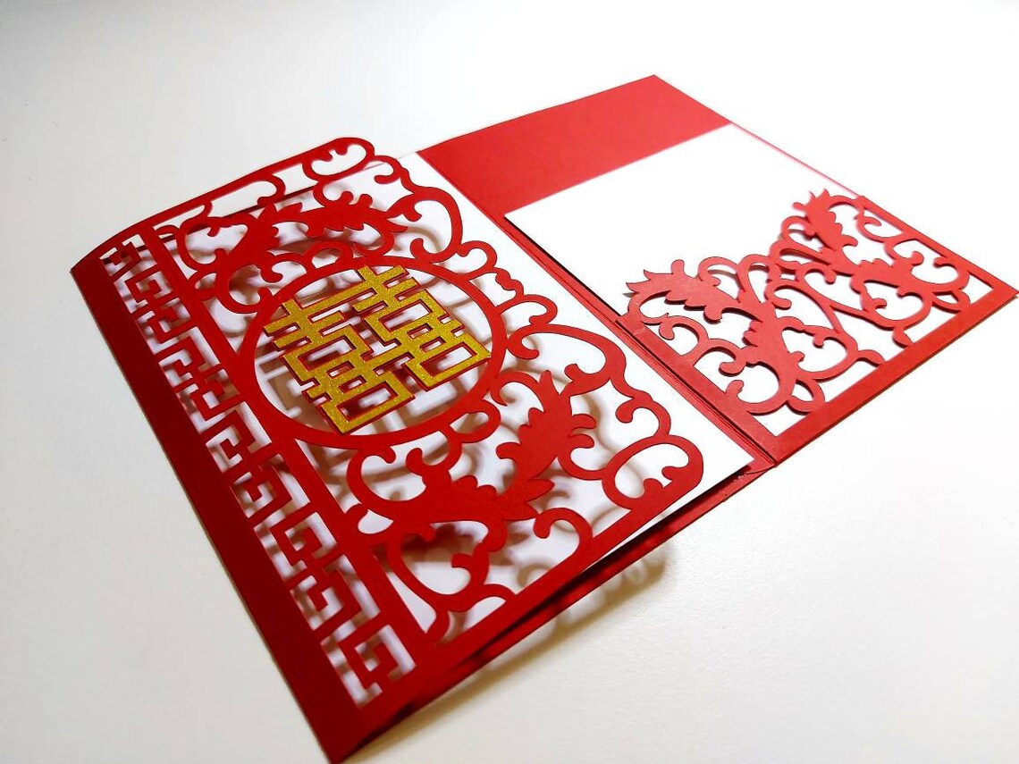 5x7 SVG Invitation Template Tri Fold Pocket Card Double - Etsy