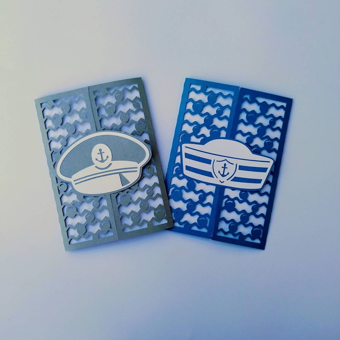2 SVG Cricut Gate Fold Card Laser Cut Nautical Design Sea | Etsy
