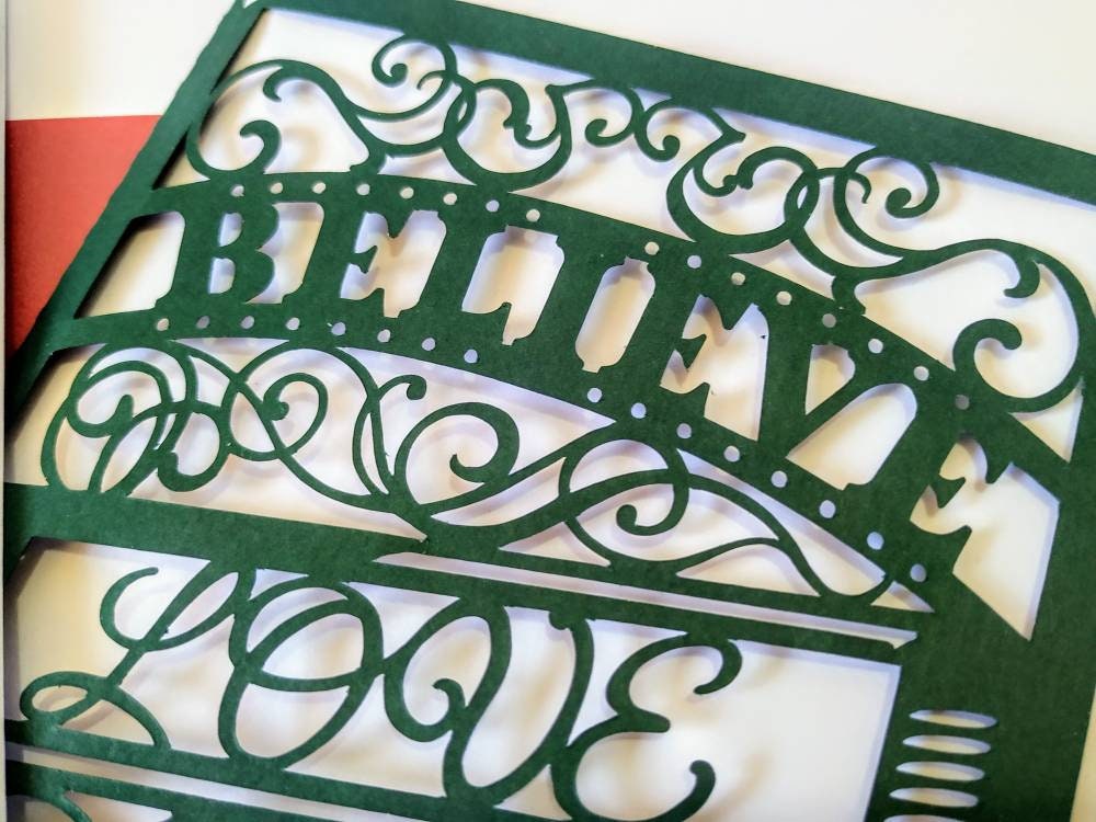 SVG Template Christmas Folder Card Nativity Scene Believe Love | Etsy