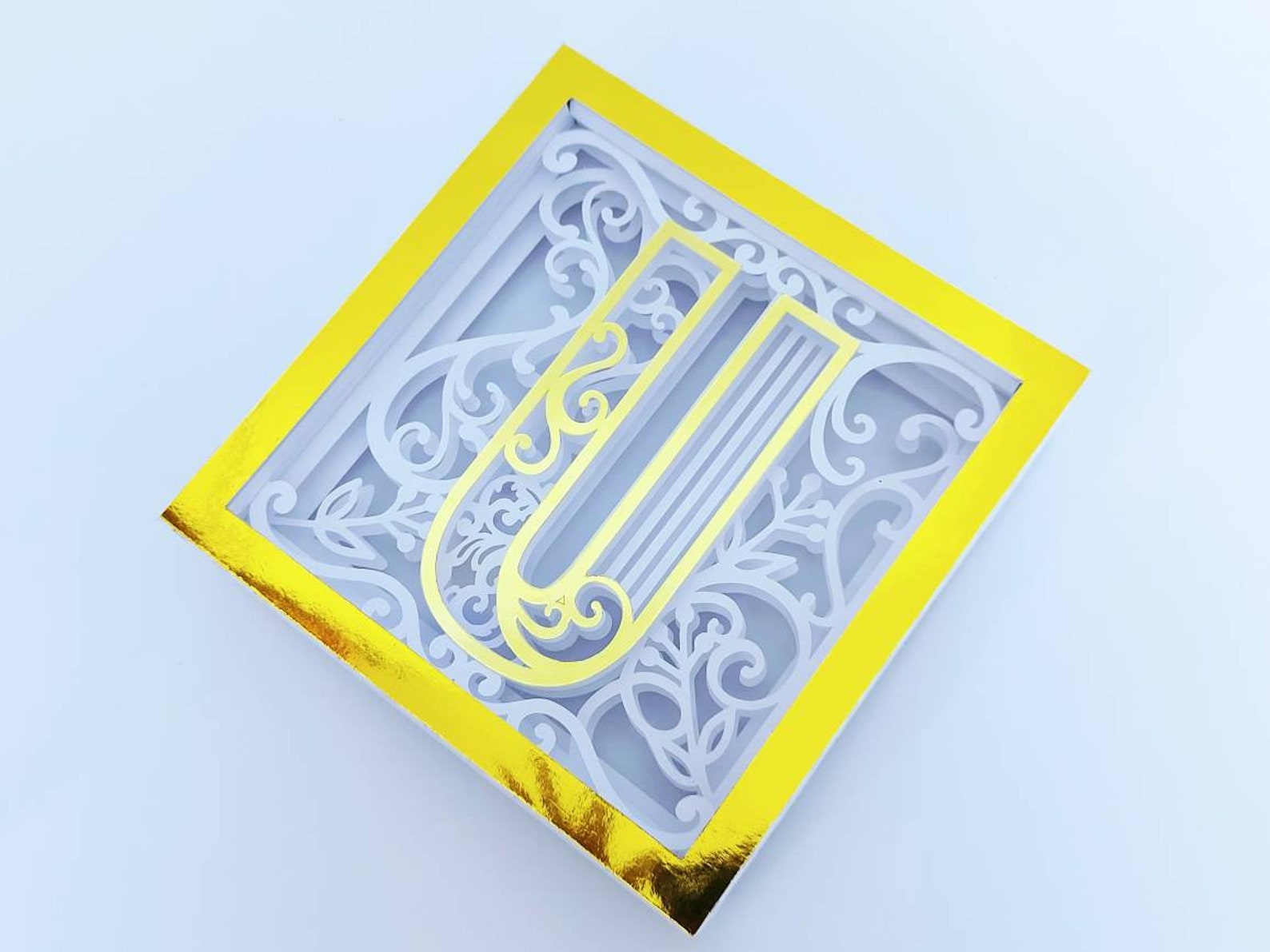 Letter U Shadow Box 3D Alphabet SVG Cut Files Cricut Letters - Etsy