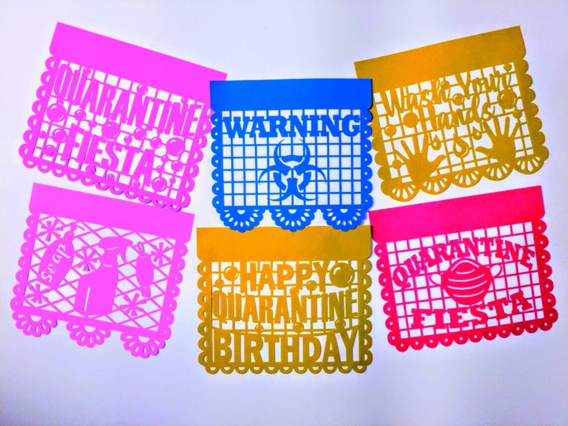 6 SVG Cut Files Cricut Banners Papel Picado Templates Face Mask ...