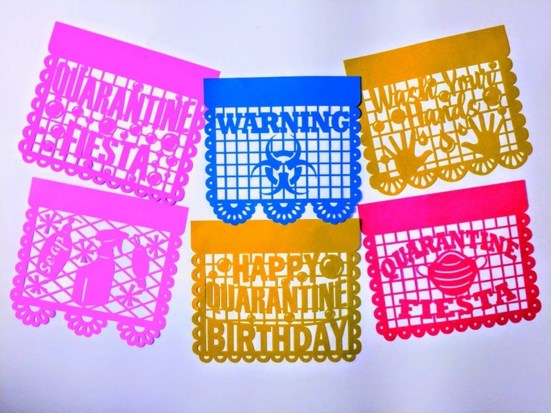 6 SVG Cut Files Cricut Banners Papel Picado Templates Face | Etsy