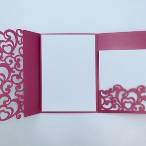 SVG Tri Fold Pocket Card Template 5x7 Inch Wedding Invitation Swirls ...