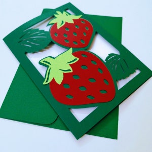 SVG 5X7 Strawberry Invitation Folder Card Cricut Cut File Strawberries ...
