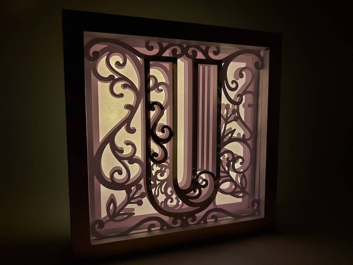 Letter U Shadow Box 3D Alphabet SVG Cut Files Cricut Letters - Etsy