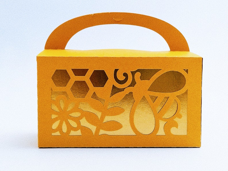 SVG Gift Box Template Bees Honeycomb Cricut Favor Box Gable Box ...