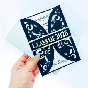 SVG Graduation Invitation Card Class of 2025 Cricut Cut File Gate Fold ...