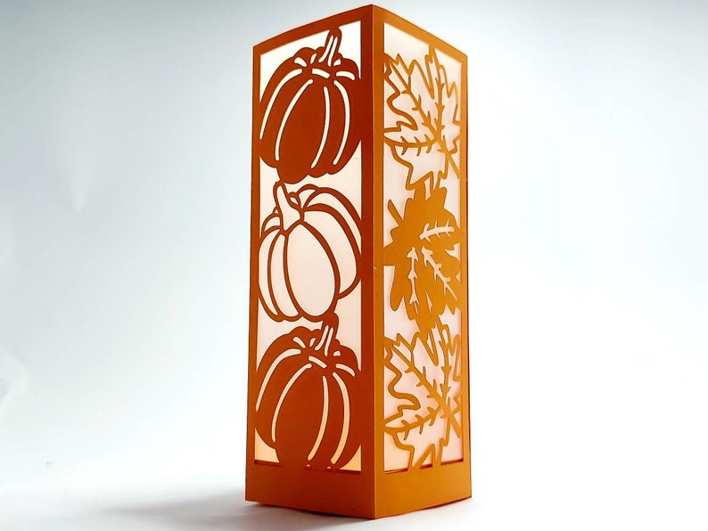 Fall SVG Lantern Template 3D Thanksgiving Dinner Decor Autumn Leaves ...