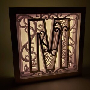 Letter M Shadow Box 3D Alphabet SVG Cut Files Cricut Letters Lightbox ...