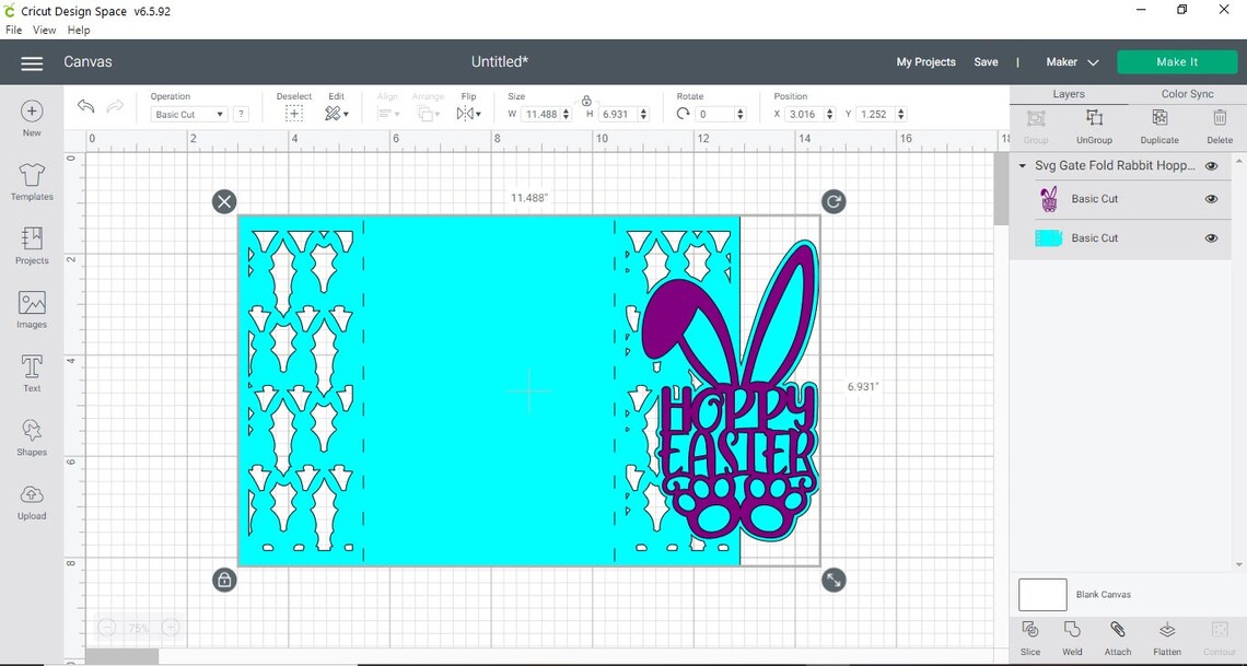 Hoppy Easter Svg Card Cricut Files Templates Easter Silhouette Cameo ...