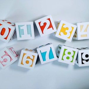3D SVG Cube Numbers Cut Files Cricut Templates Baby Shower Birthday ...