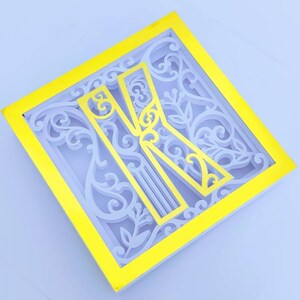 Letter K Shadow Box 3D Alphabet SVG Cut Files Cricut Letters Lightbox ...
