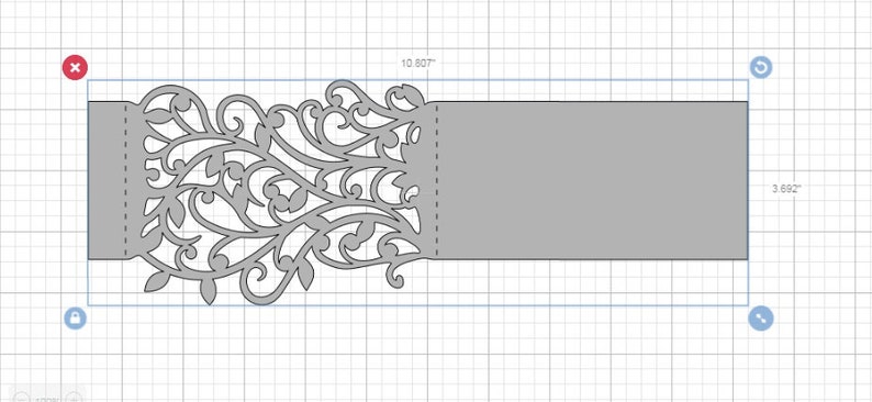 Laser Cut DXF Set SVG Swirly Belly Band and Envelope Cut File - Etsy