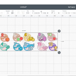 Baby Milestone Svg 12 Months SVG Cricut Files Sport Cup Cake Topper ...