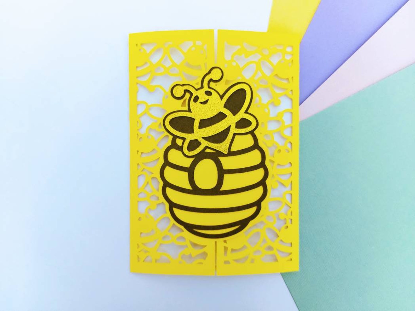 Bundle Set Bee Spring Cards SVG Files Cricut Cut Files Spring | Etsy