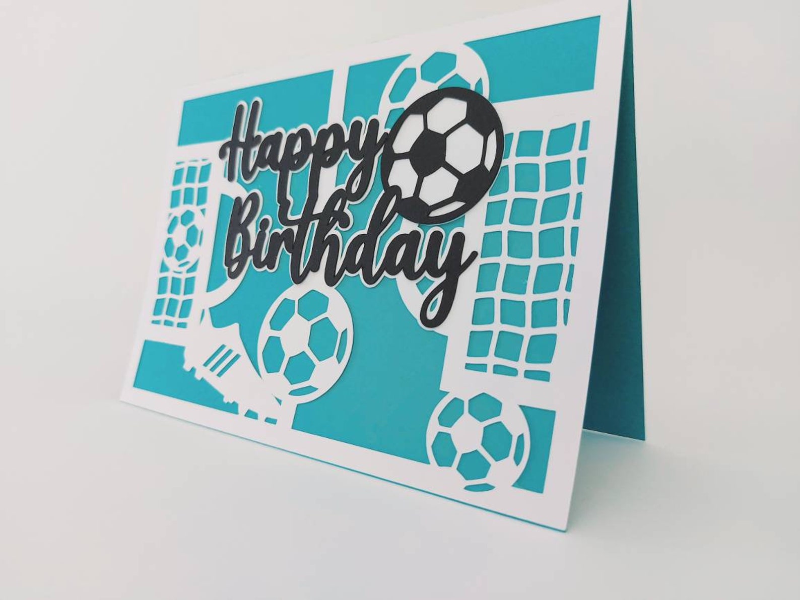 Soccer Happy Birthday Boy Card SVG Cricut Cut File Laser Cut Templates ...