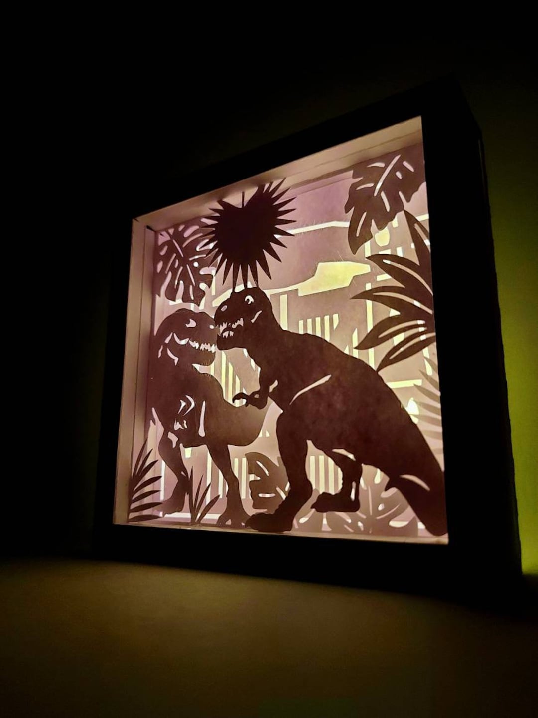 Dinosaur Shadow Box Cricut SVG Cut Files 5x5 SVG Cricut Dinosaur Room ...