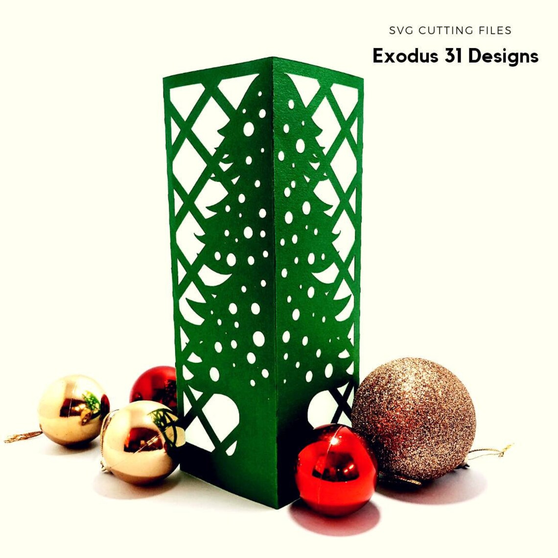 SVG File Christmas Cricut 3D Lantern Templates Decor - Etsy