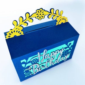 Birthday Box SVG File SVG Favor Box Cricut Cut File Happy Birthday ...
