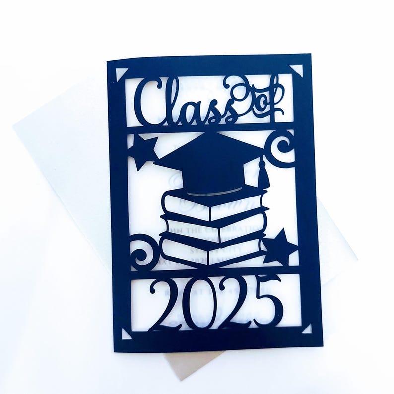Graduation Card SVG Cut File Template Class of 2026 Invitations Senior ...