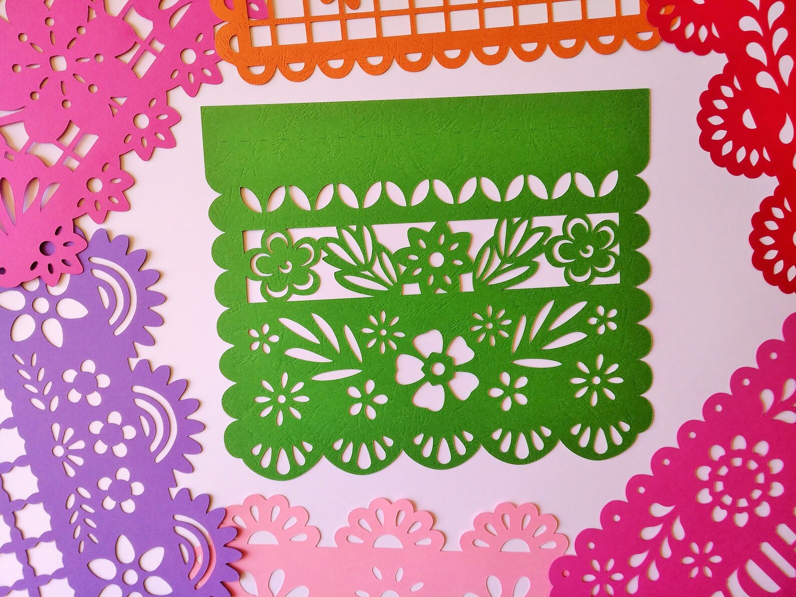 8 SVG Papel Picado Cricut Cut Files Templates BANNERS Flowers | Etsy